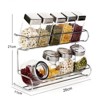 China No Drilling Screw Steel Wall Mounted Kitchen Spice Rack Easy Installation With Hook supplier