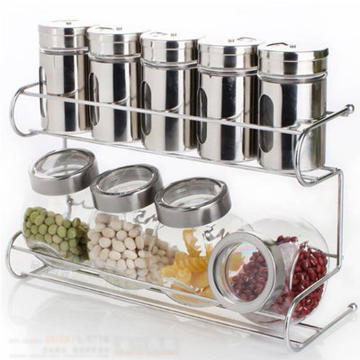 No Drilling Screw Steel Wall Mounted Kitchen Spice Rack Easy Installation With Hook supplier